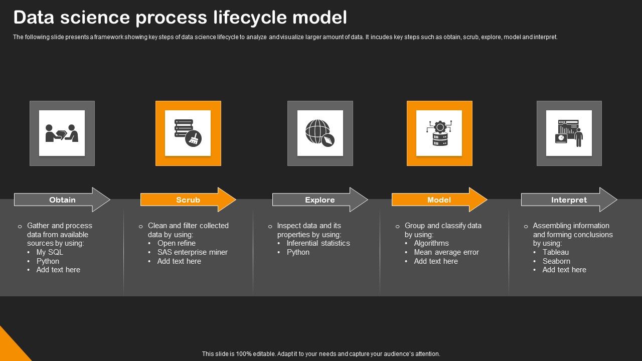 Data Science Process Lifecycle Model Infographics PDF Data Science Process Lifecycle Model Infographics PDF