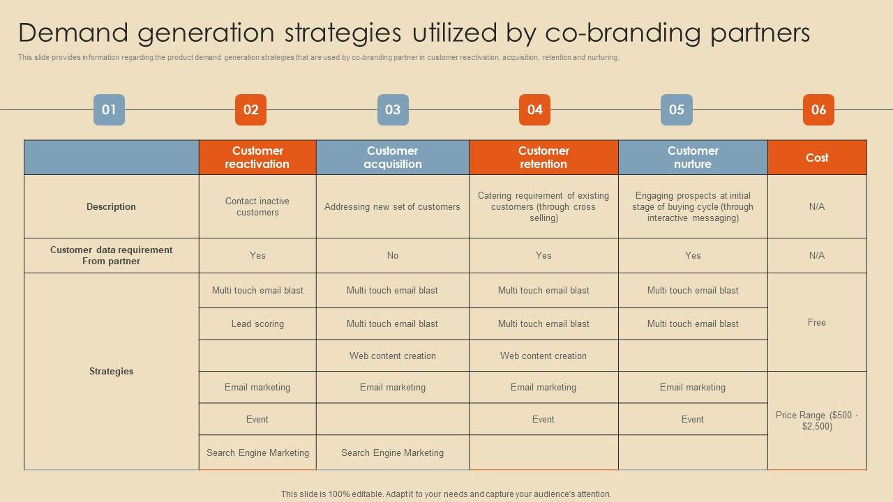 Demand Generation Strategies Utilized By Co Branding Partners Structure PDF