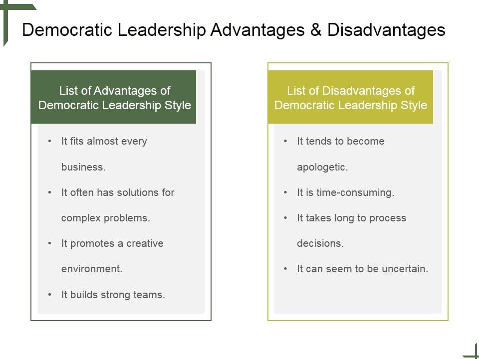 Democratic Leadership Advantages And Disadvantages Ppt PowerPoint ... Democratic Leadership Advantages And Disadvantages Ppt PowerPoint ...