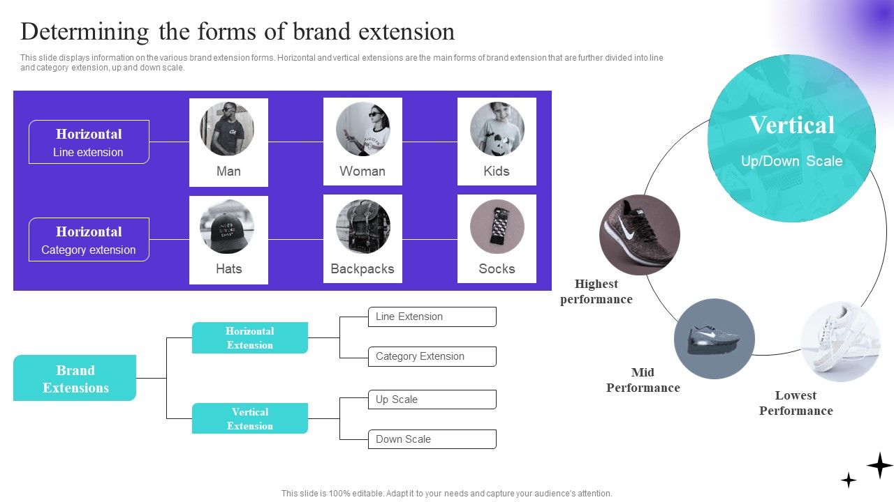 Determining The Forms Of Brand Extension Ppt Gallery Ideas PDF