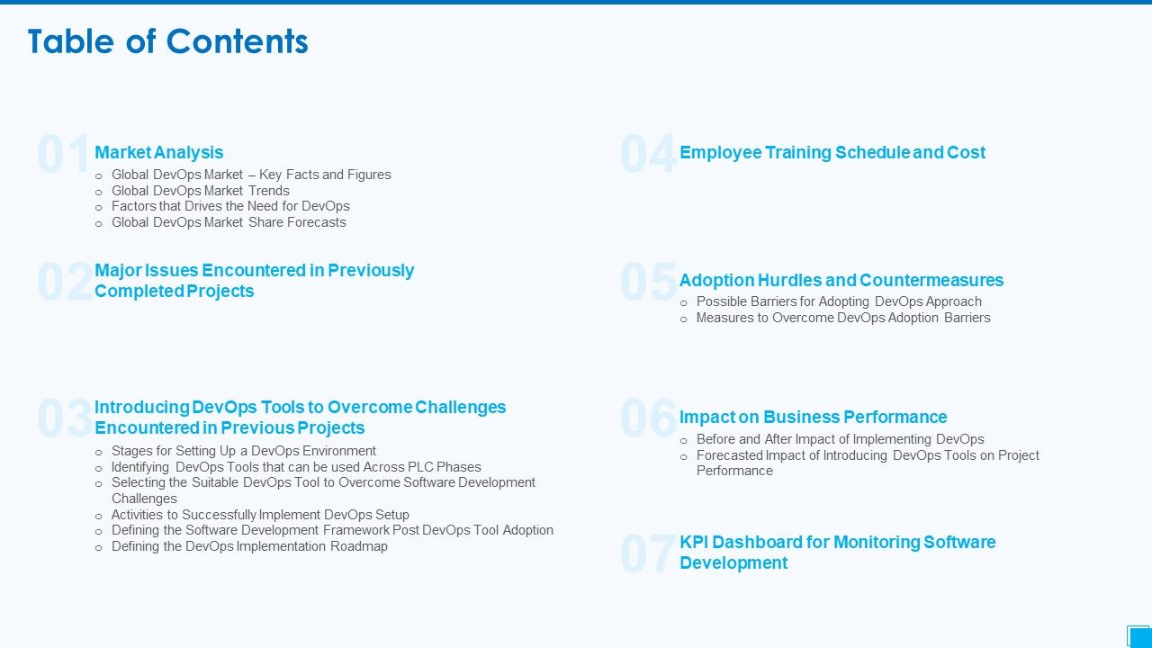 Devops Tools And Configuration IT Table Of Contents Topics PDF