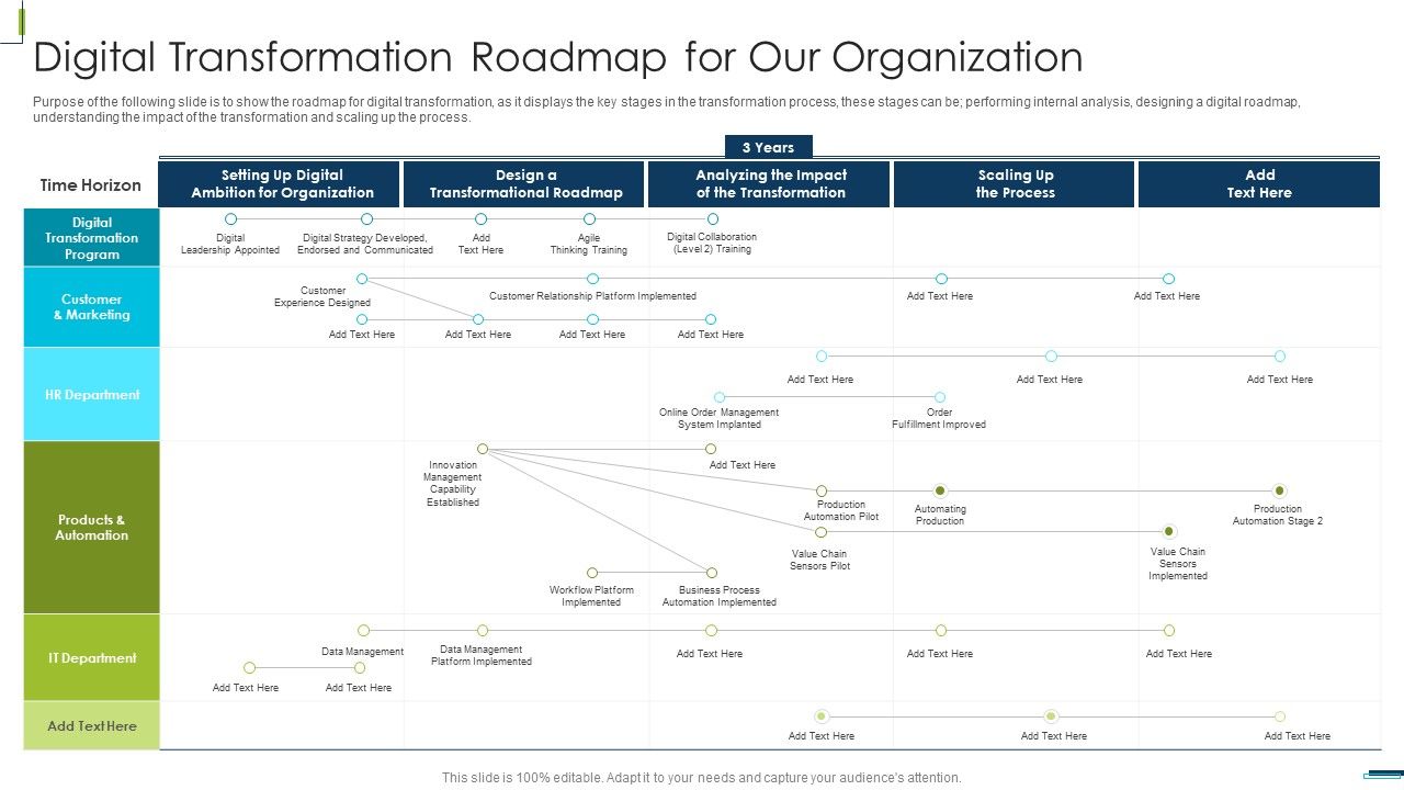 Digital Transformation Roadmap For Our Organization Brochure PDF