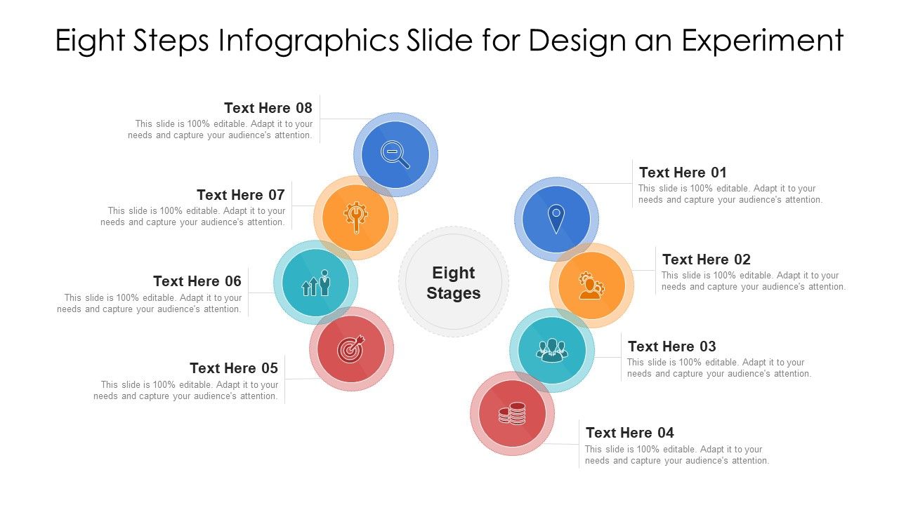 Eight Steps Infographics Slide For Design An Experiment Ppt PowerPoint Presentation Gallery ...