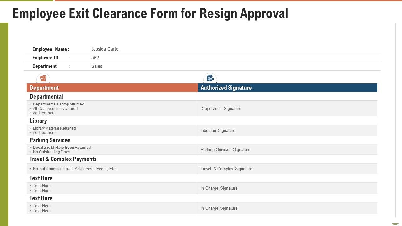 Employee Exit Clearance Form For Resign Approval Ppt Professional ... Employee Exit Clearance Form For Resign Approval Ppt Professional ...