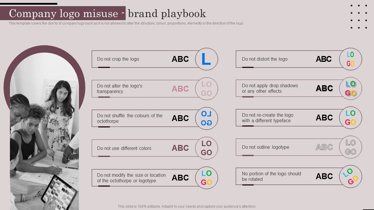 Employer Branding Playbook Company Logo Misuse Brand Playbook Sample PDF Employer Branding Playbook Company Logo Misuse Brand Playbook Sample PDF