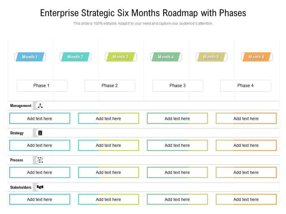 Enterprise Strategic Six Months Roadmap With Phases Structure Enterprise Strategic Six Months Roadmap With Phases Structure