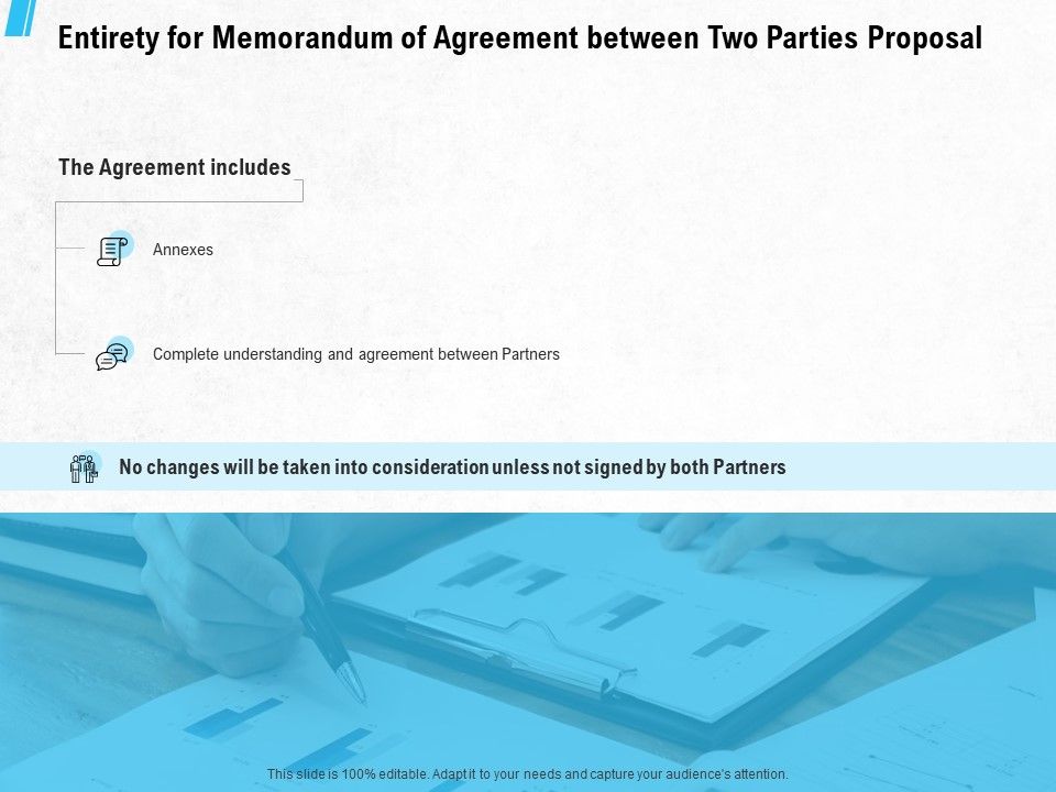 Entirety For Memorandum Of Agreement Between Two Parties Proposal Ppt Power