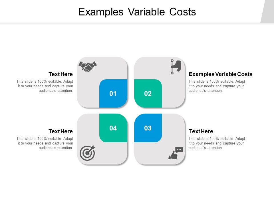 Examples Variable Costs Ppt PowerPoint Presentation Infographics ... Examples Variable Costs Ppt PowerPoint Presentation Infographics ...