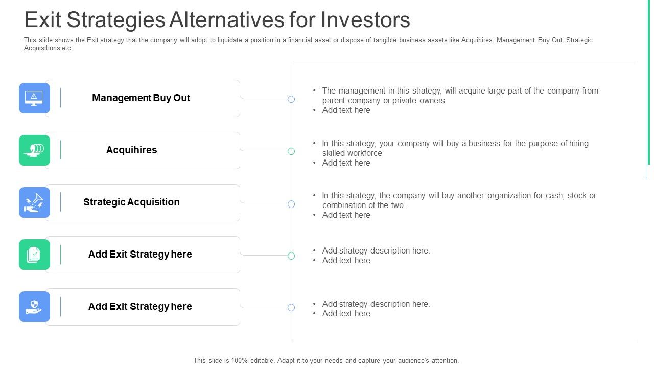 Exit Strategies Alternatives For Investors Ppt Model Background PDF Exit Strategies Alternatives For Investors Ppt Model Background PDF