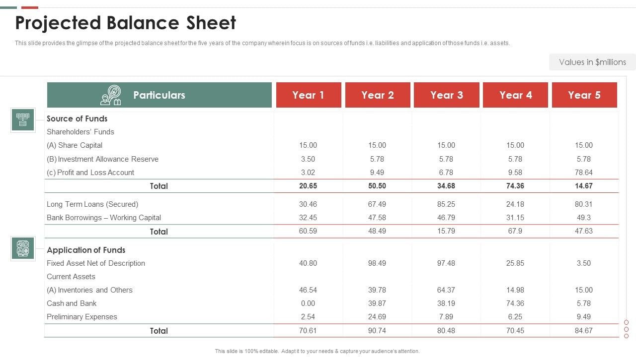 Feasibility Analysis Template Different Projects Projected Balance ...