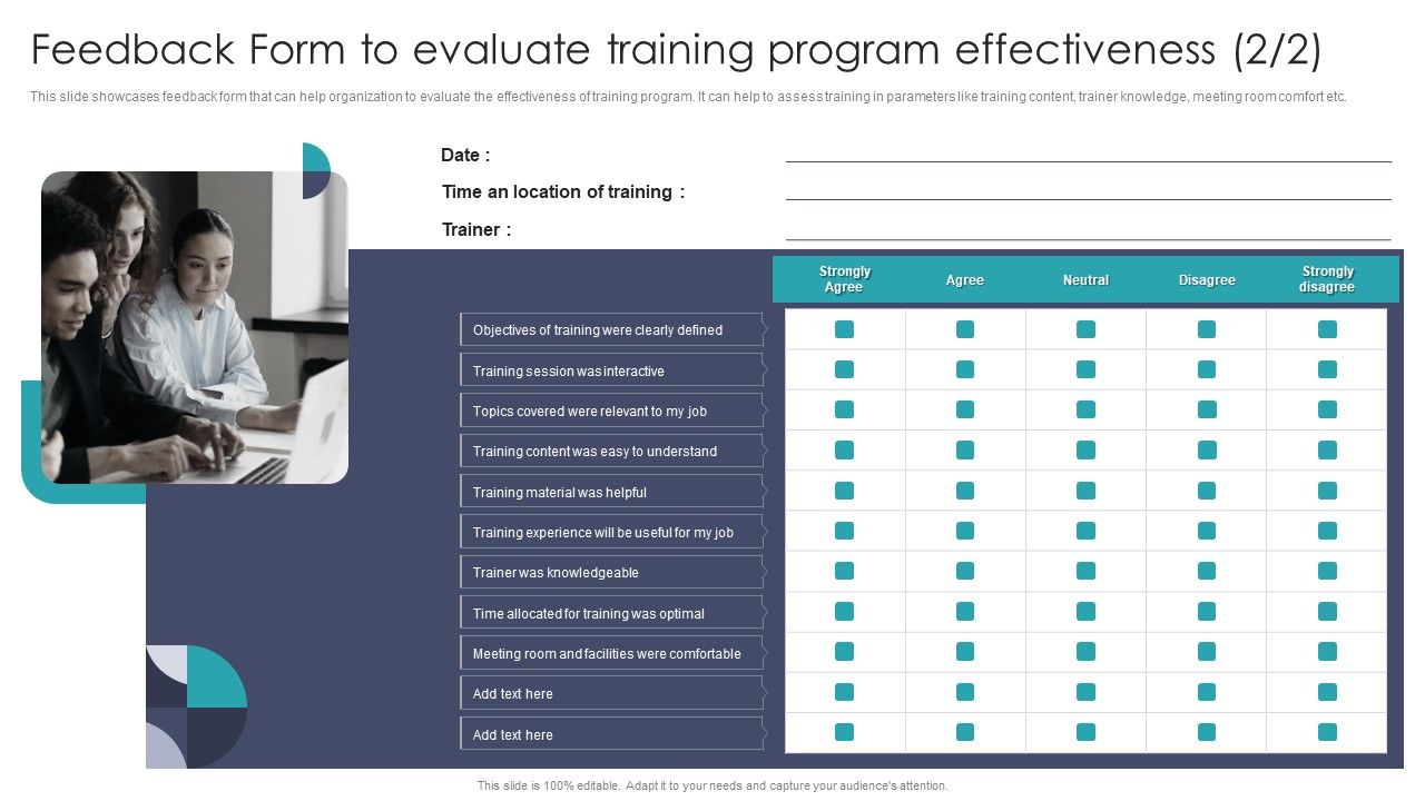 Feedback Form To Evaluate Training Program Effectiveness Summary PDF