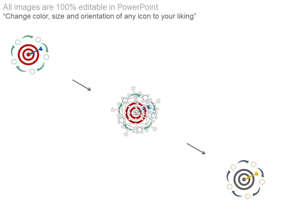 Five Arrows Around Target Board Powerpoint Slides