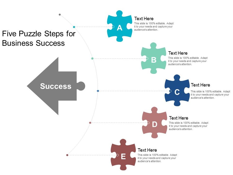 Five Puzzle Steps For Business Success Ppt Powerpoint Presentation Layouts Images