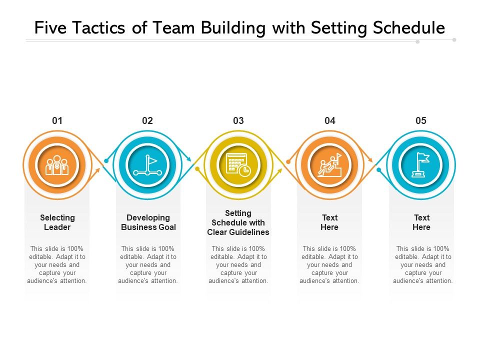 Five Tactics Of Team Building With Setting Schedule Ppt PowerPoint Presenta