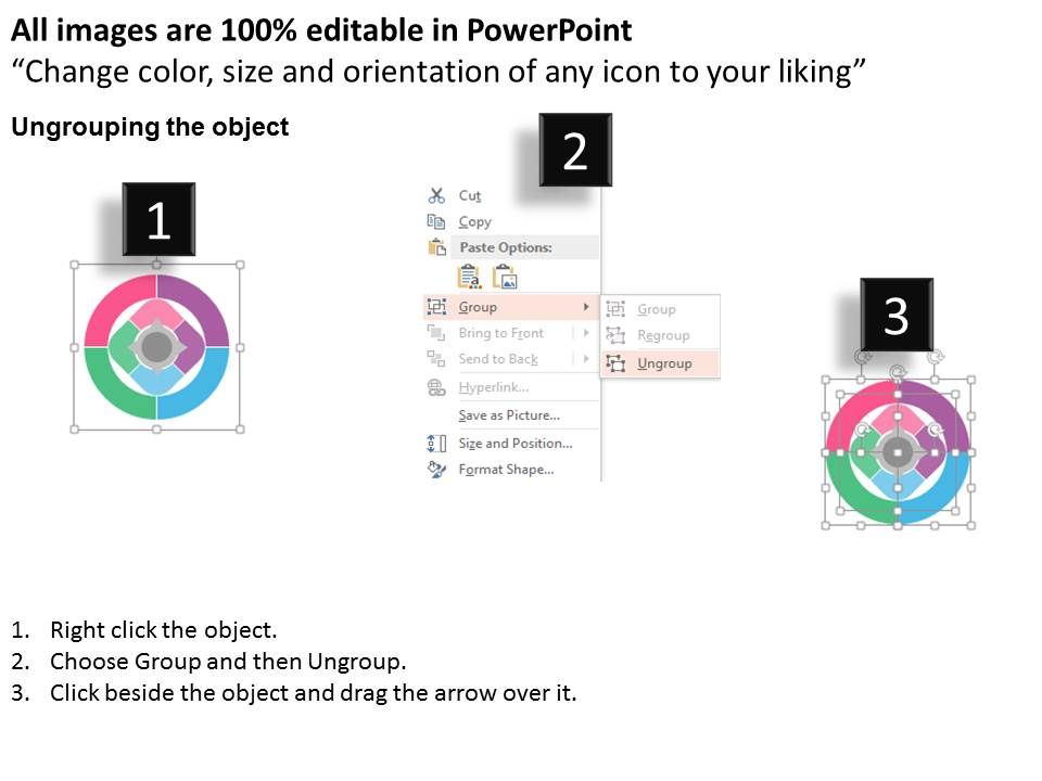 Four Steps Business Circle With Icons Powerpoint Template Four Steps Business Circle With Icons Powerpoint Template