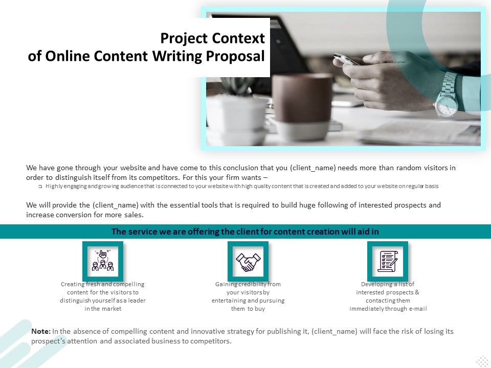 Freelance Writing Project Context Of Online Content Writing Proposal Ppt Layouts Guidelines PDF
