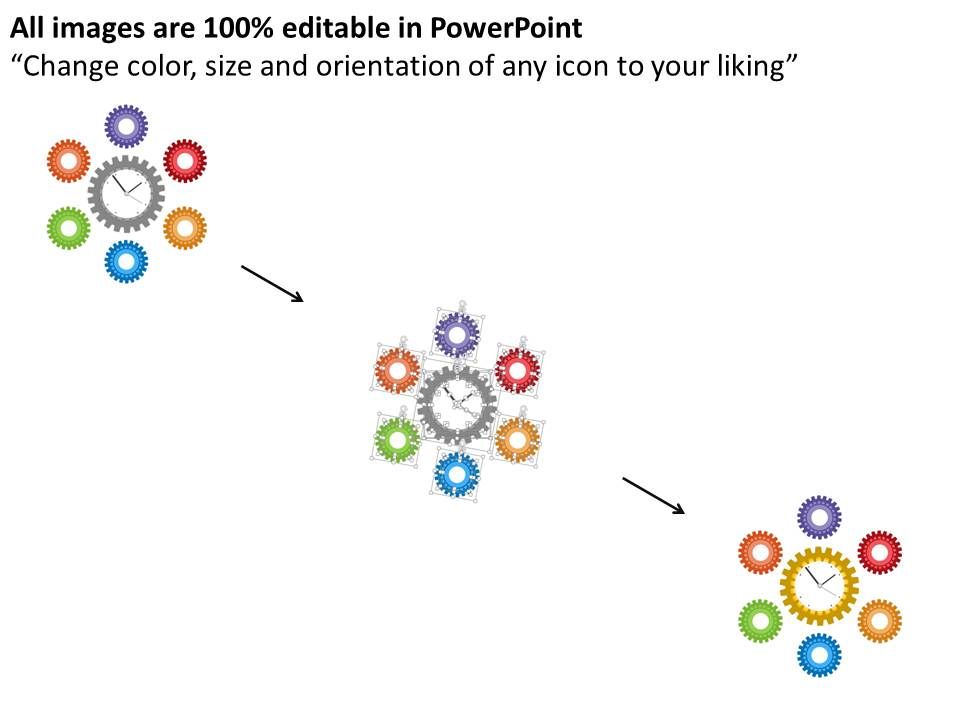 Gears Around Clock For Competitive Strategy Powerpoint Template