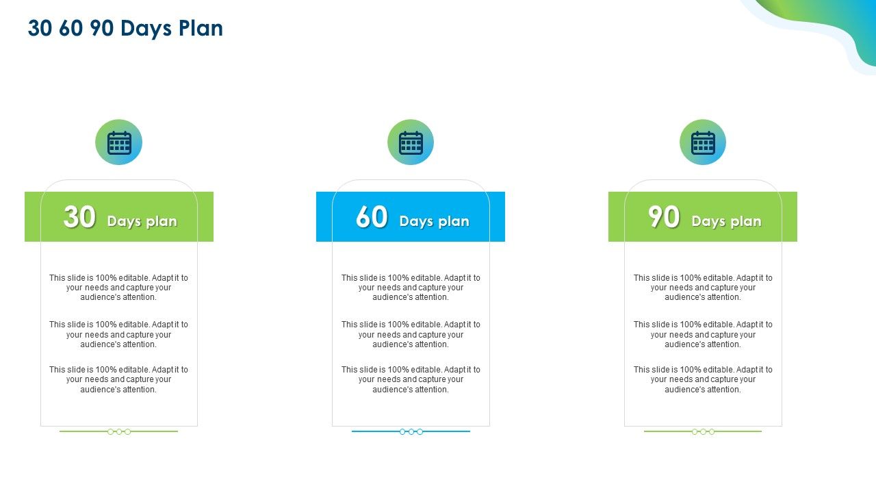Growing Churn Rate In IT Organization 30 60 90 Days Plan Brochure PDF