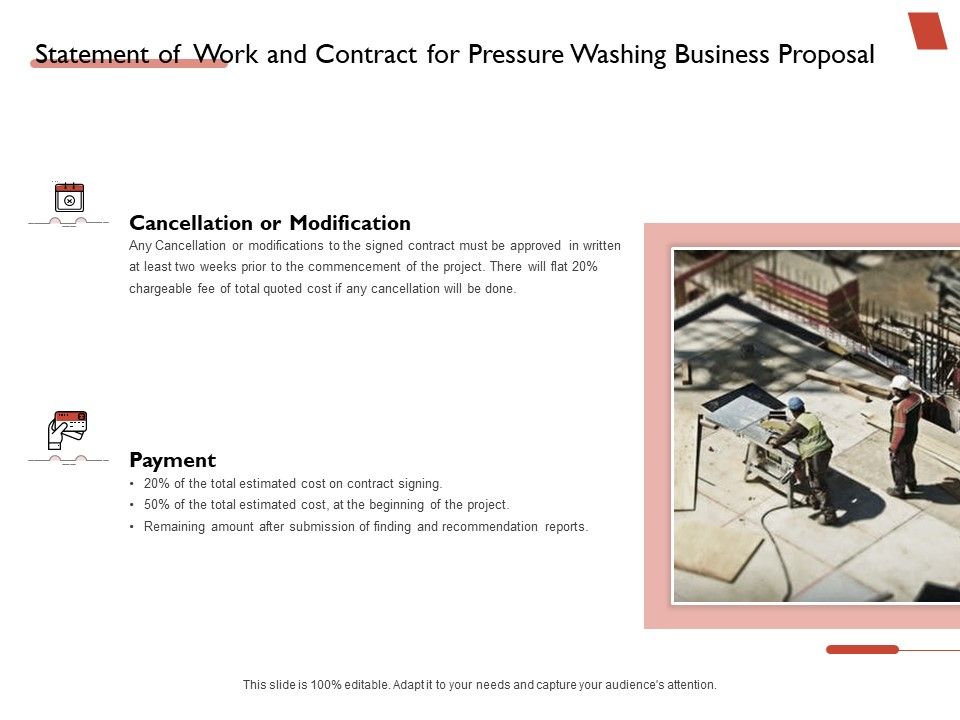 High Power Cleansing Work Statement Of Work And Contract For Pressure Washi