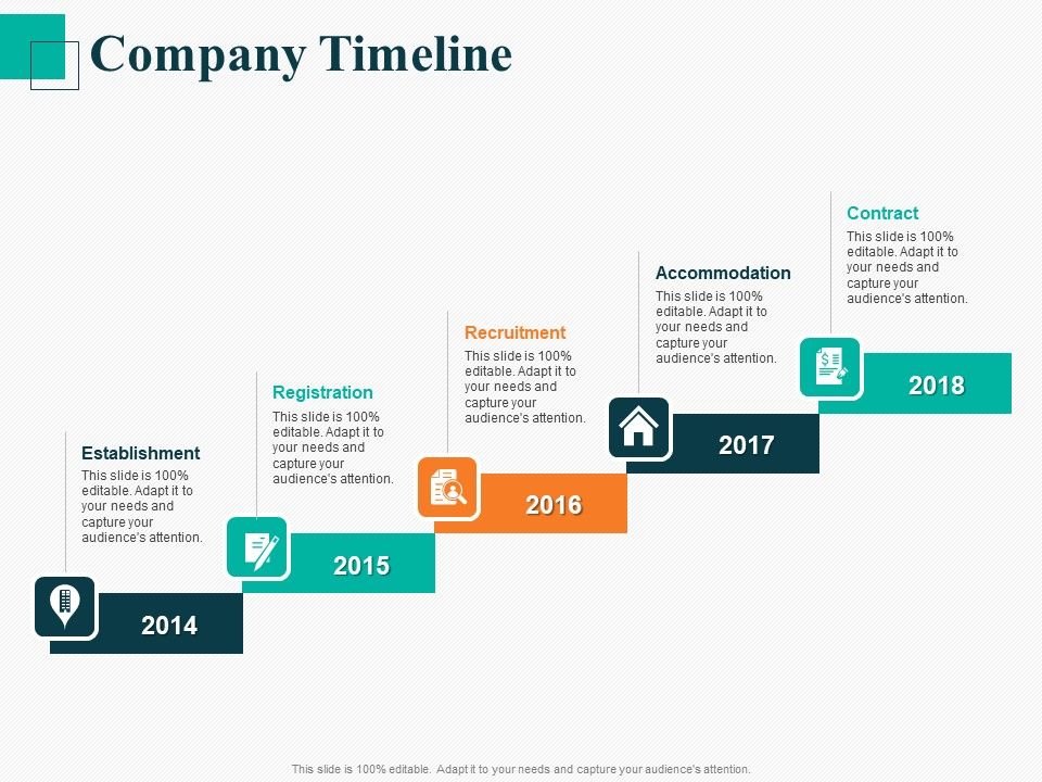 Human Capital Management Procedure Company Timeline Ppt Summary Clipart PDF