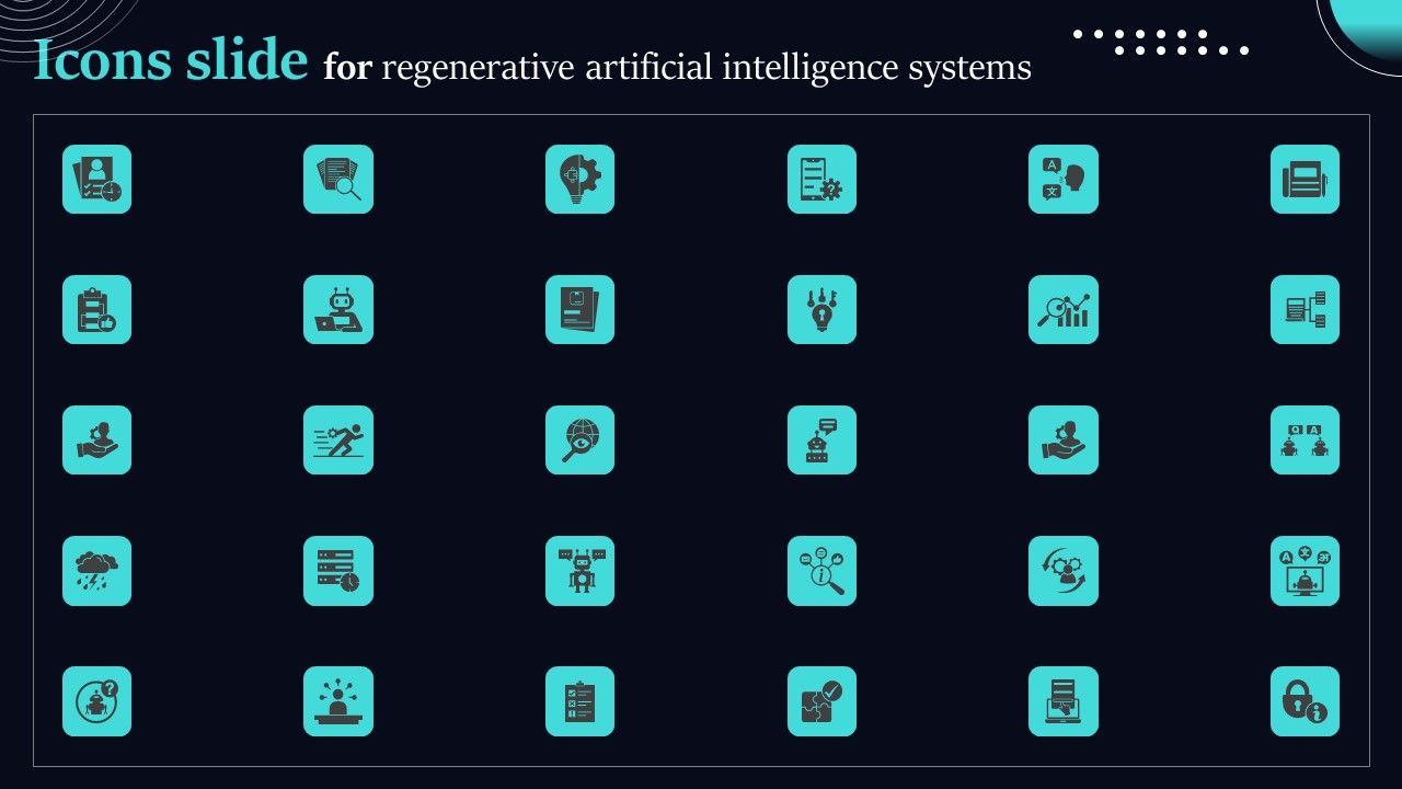 Icons Slide For Regenerative Artificial Intelligence Systems Diagrams PDF Icons Slide For Regenerative Artificial Intelligence Systems Diagrams PDF