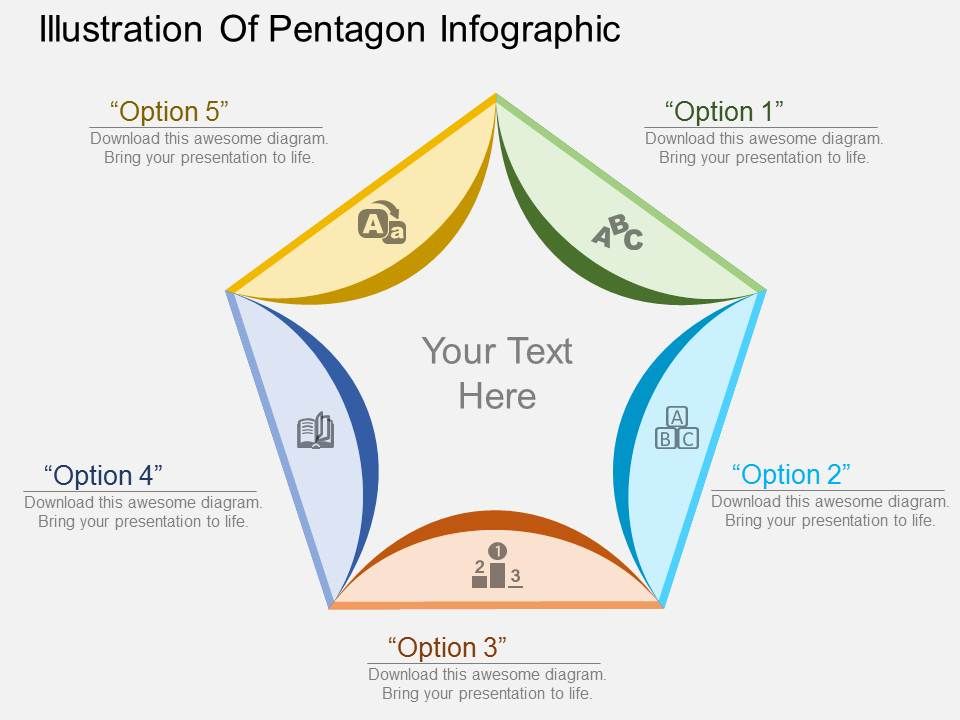 Illustration Of Pentagon Infographic Powerpoint Template
