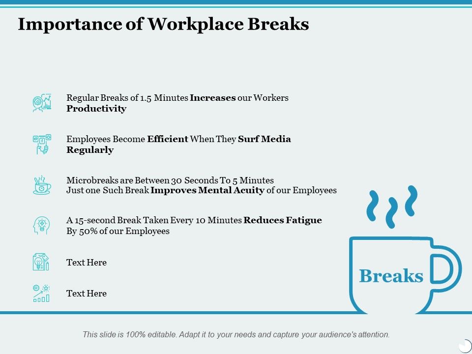 Importance Of Workplace Breaks Ppt PowerPoint Presentation Slides ... Importance Of Workplace Breaks Ppt PowerPoint Presentation Slides ...