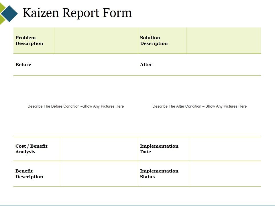 Kaizen Report Form Ppt PowerPoint Presentation Gallery Rules Kaizen Report Form Ppt PowerPoint Presentation Gallery Rules