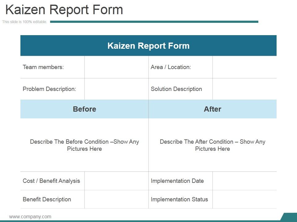 Kaizen Report Form Ppt PowerPoint Presentation Summary Kaizen Report Form Ppt PowerPoint Presentation Summary
