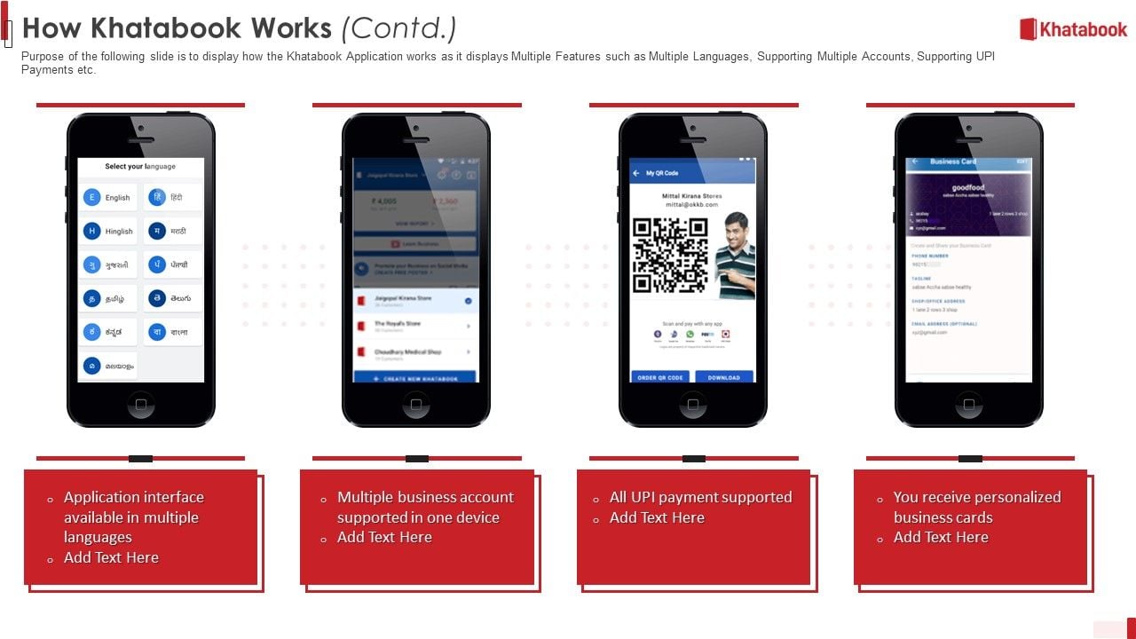 Khatabook Application Pitch Deck How Khatabook Works Contd Ppt Outline ...