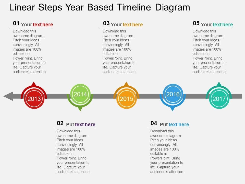 Linear Steps Year Based Timeline Diagram Powerpoint Template Linear Steps Year Based Timeline Diagram Powerpoint Template