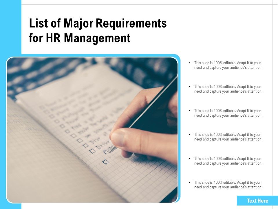 List Of Major Requirements For HR Management Ppt PowerPoint ...
