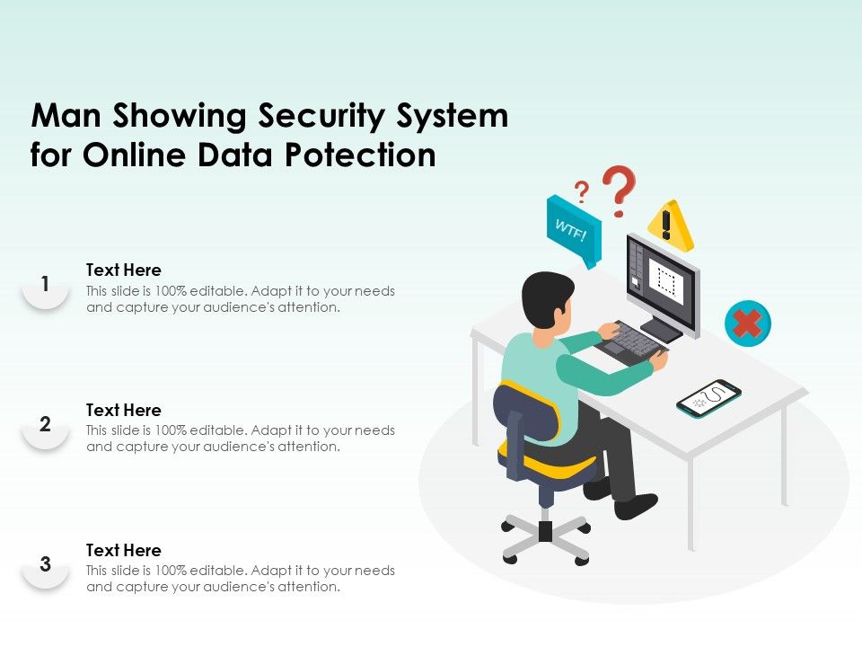 Man Showing Security System For Online Data Protection Ppt Powerpoint Presentation Layouts Model Pdf