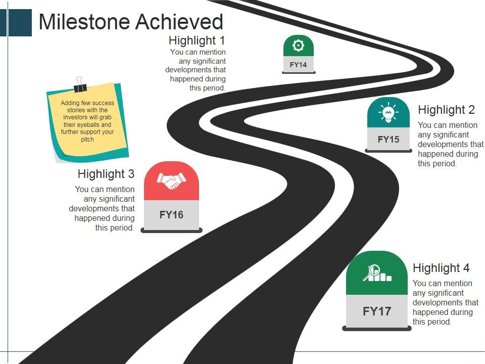 Milestone Achieved Template 1 Ppt PowerPoint Presentation Gallery File Formats