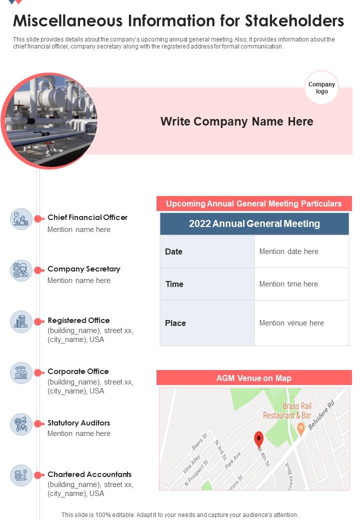 Miscellaneous Information For Stakeholders Template 215 One Pager Documents