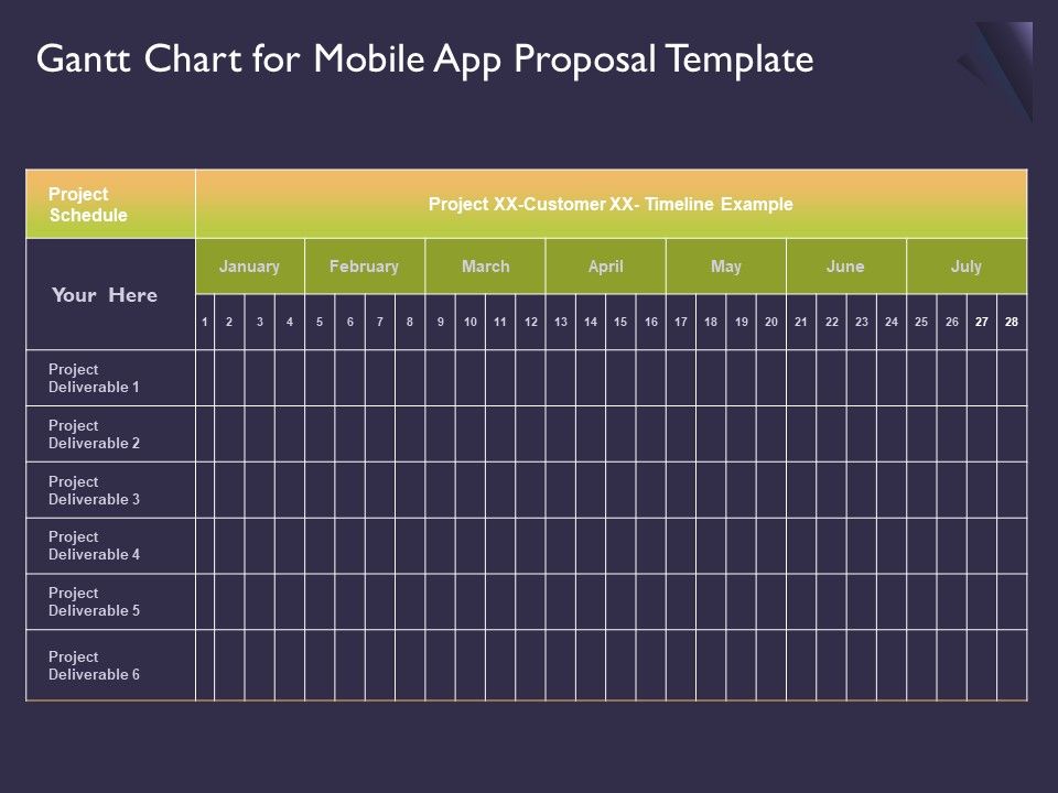 Mobile App Development Gantt Chart For Proposal Template Brochure PDF Mobile App Development Gantt Chart For Proposal Template Brochure PDF