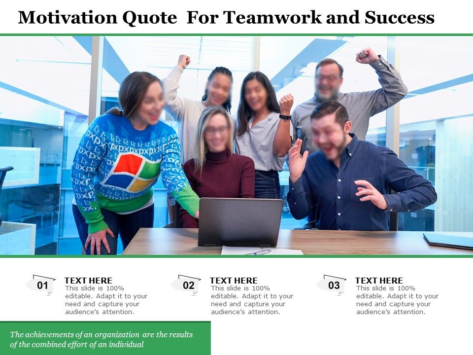 Motivation Quote For Teamwork And Success Ppt PowerPoint Presentation ...