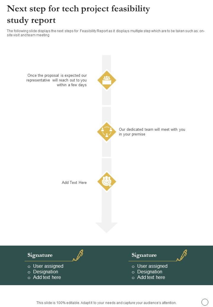 Next Step For Tech Project Feasibility Study Report One Pager Sample Exampl