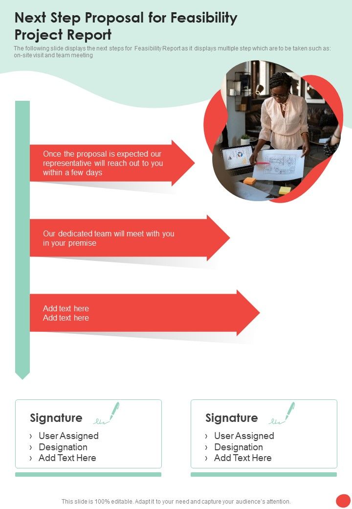 Next Step Proposal For Feasibility Project Report One Pager Sample Example Document