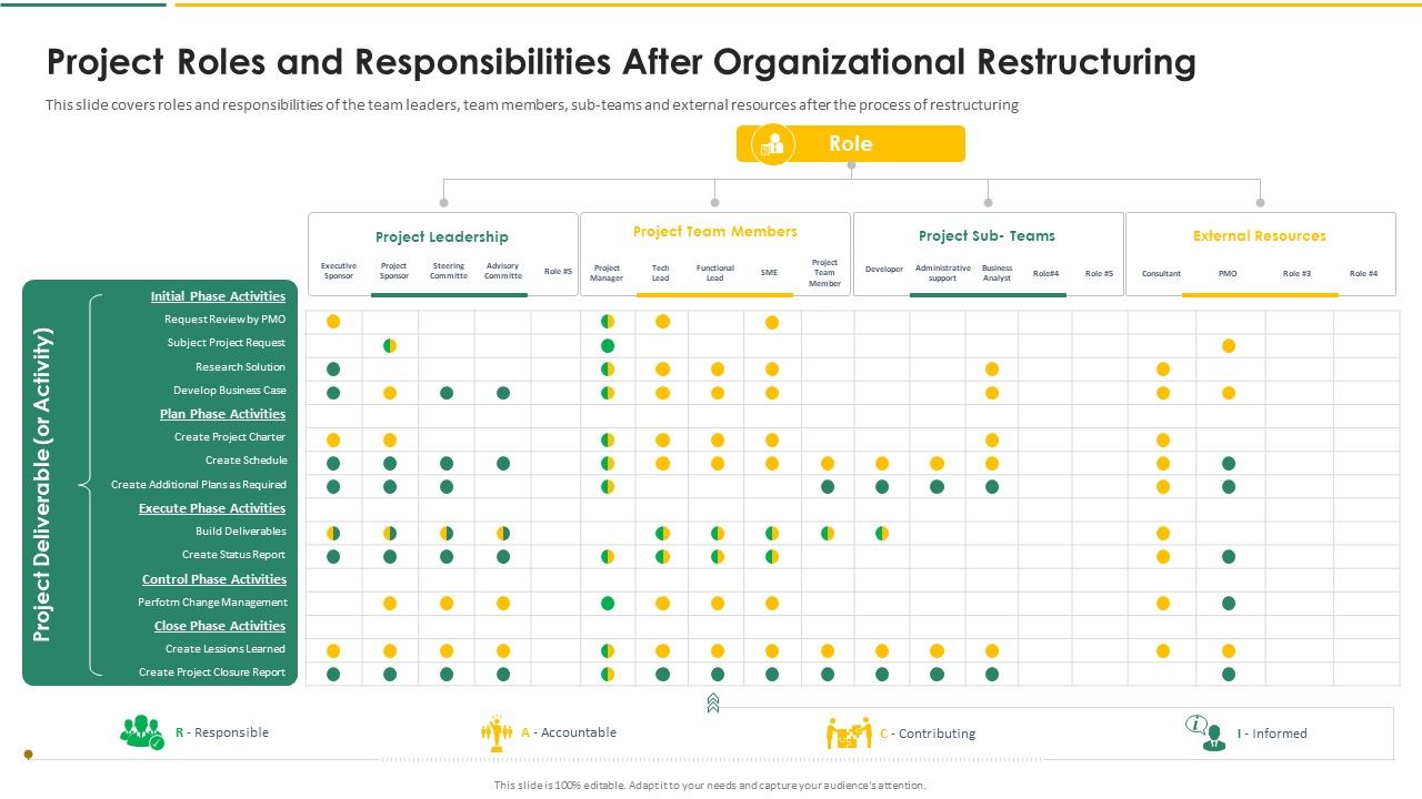 Organization Chart And Corporate Model Transformation Project Roles And Responsibilities After ...
