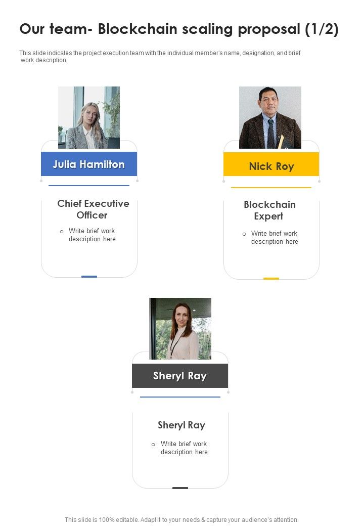 Our Team Blockchain Scaling Proposal One Pager Sample Example Document