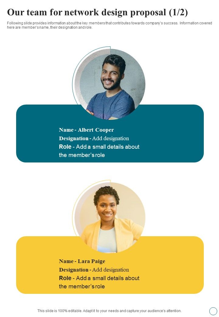 Our Team For Network Design Proposal One Pager Sample Example Document
