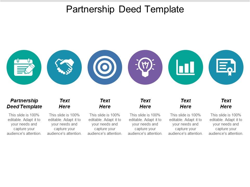 Partnership Deed Template Ppt Powerpoint Presentation Slides Maker Cpb
