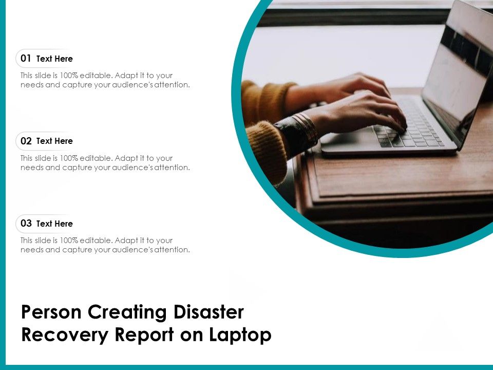 Person Creating Disaster Recovery Report On Laptop Ppt PowerPoint ...