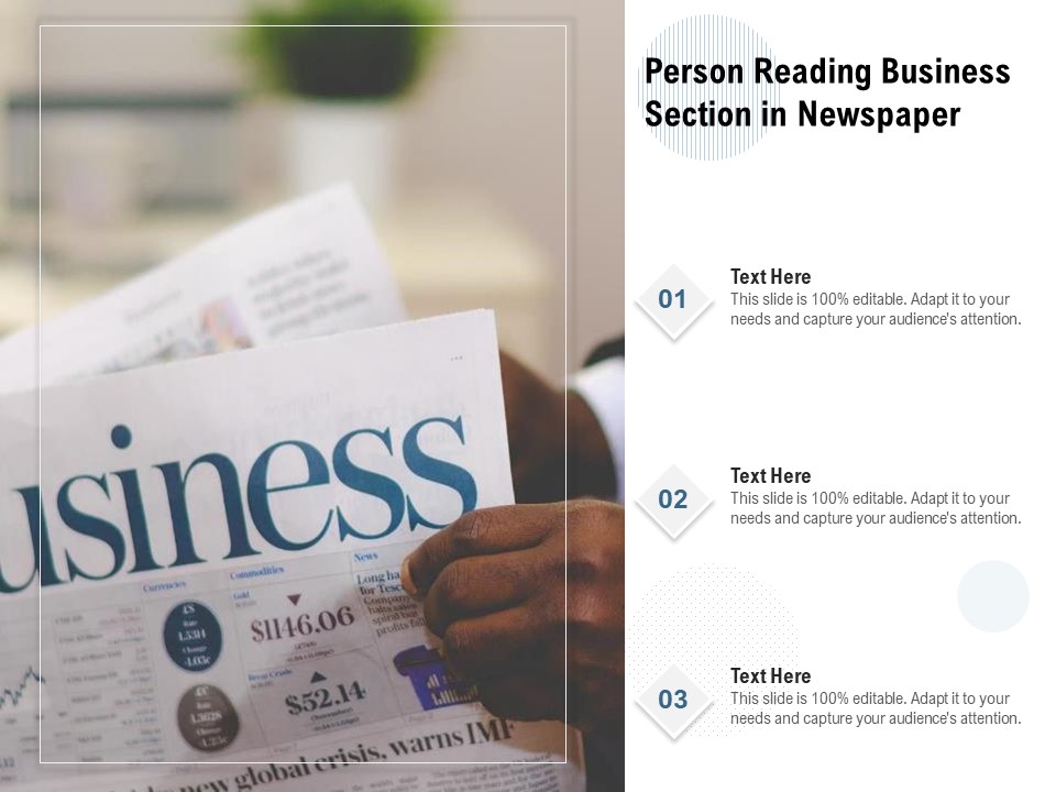 Person Reading Business Section In Newspaper Ppt PowerPoint ...
