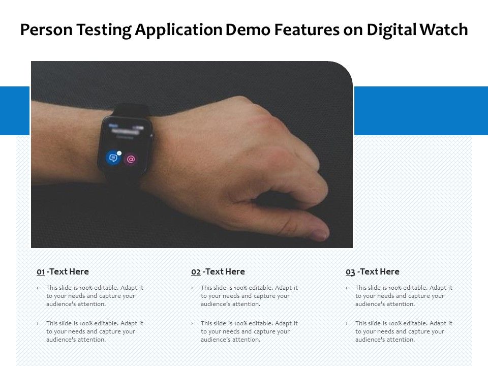 Person Testing Application Demo Features On Digital Watch Ppt PowerPoint Pr