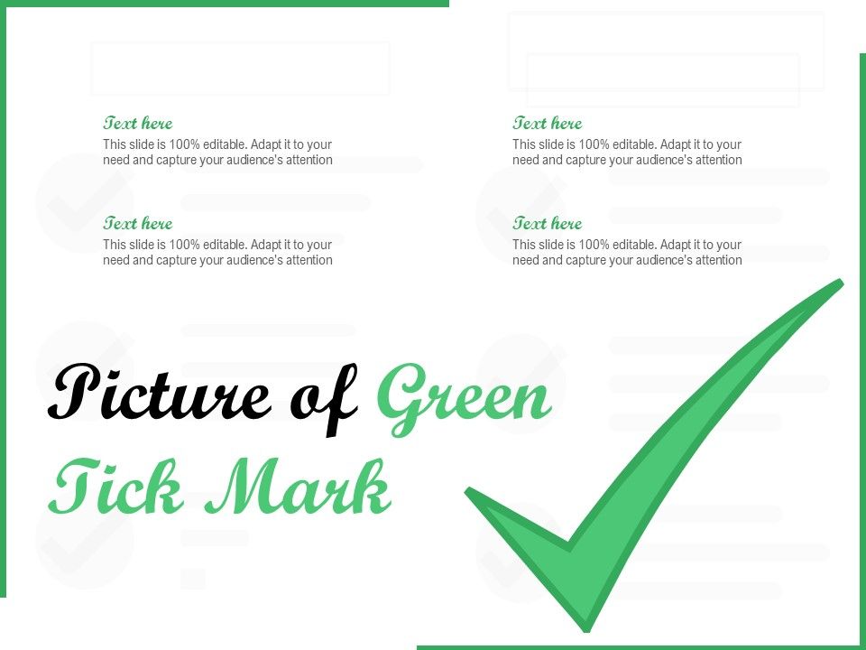Picture Of Green Tick Mark Ppt PowerPoint Presentation File Grid
