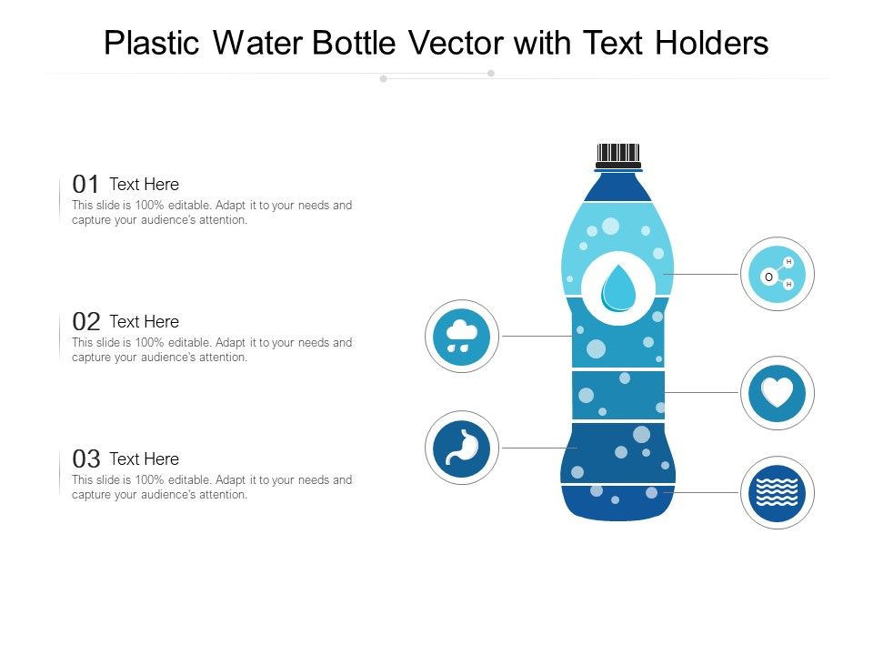 Plastic Water Bottle Vector With Text Holders Ppt PowerPoint Presentation Styles Good PDF