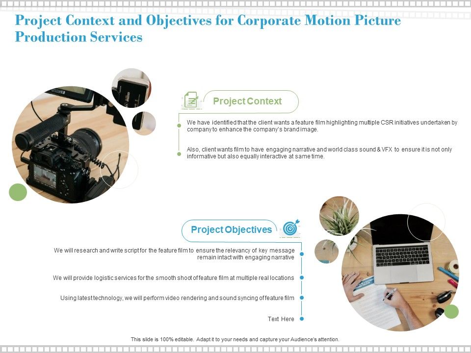 Project Context And Objectives For Corporate Motion Picture Production Serv