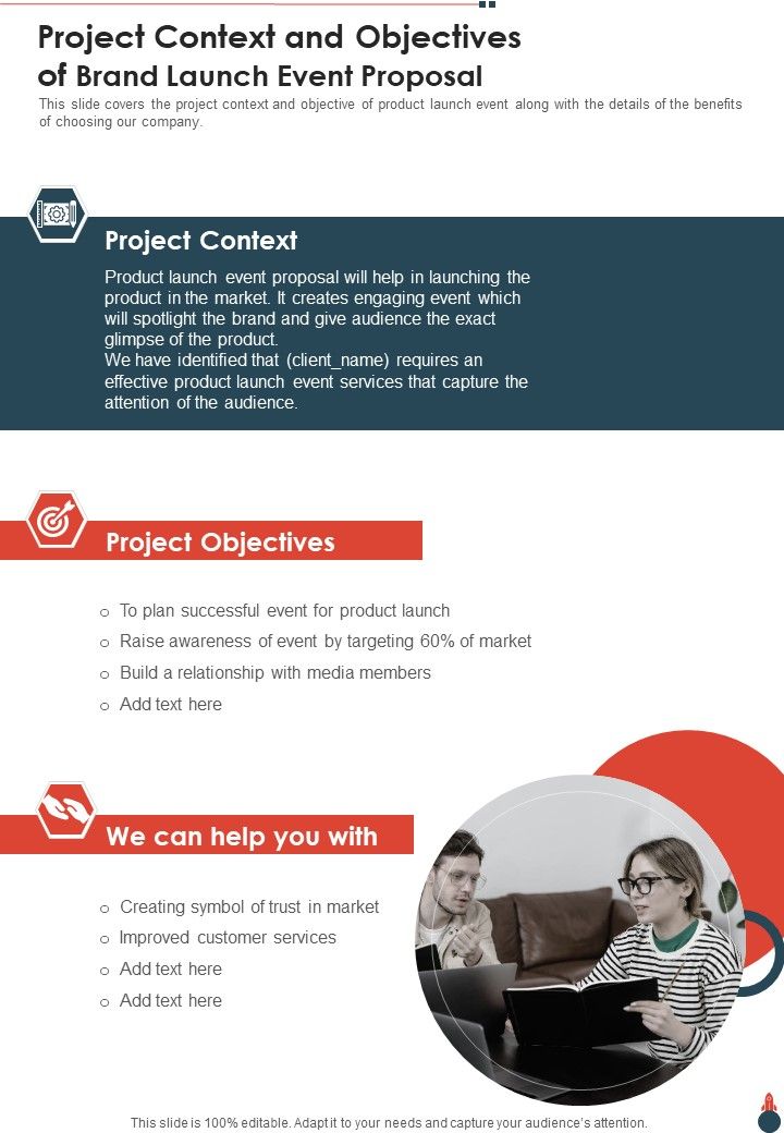 Project Context And Objectives Of Brand Launch Event Proposal One Pager Sample Example Document